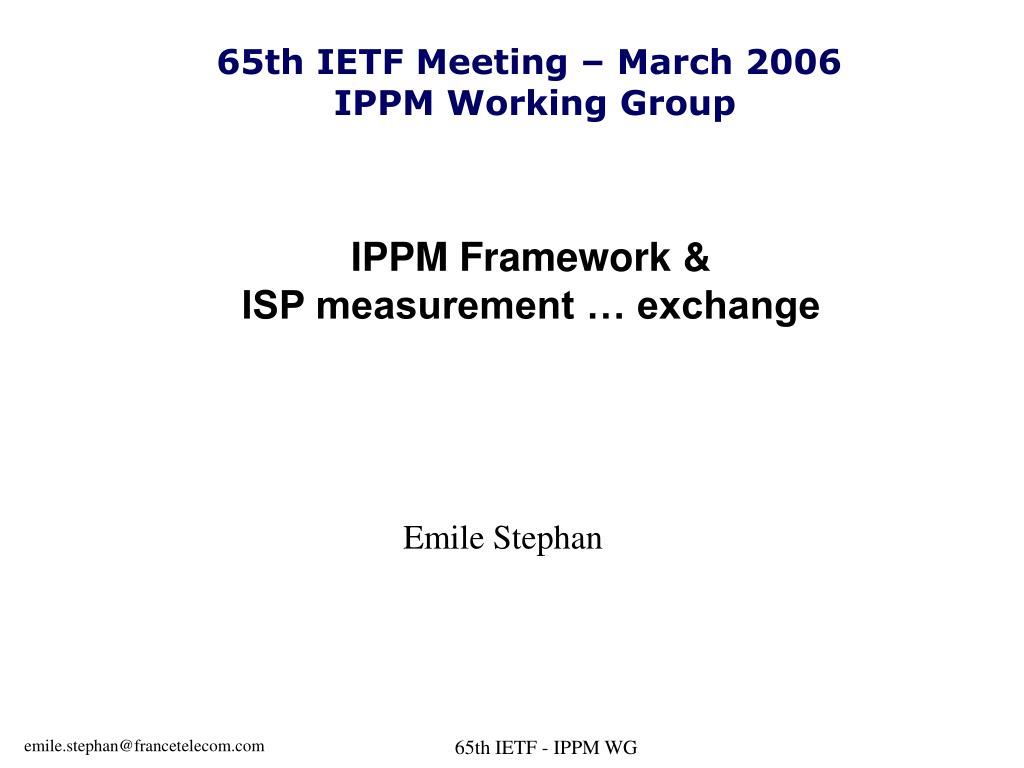 PPT - IPPM Framework & ISP measurement … exchange PowerPoint ...