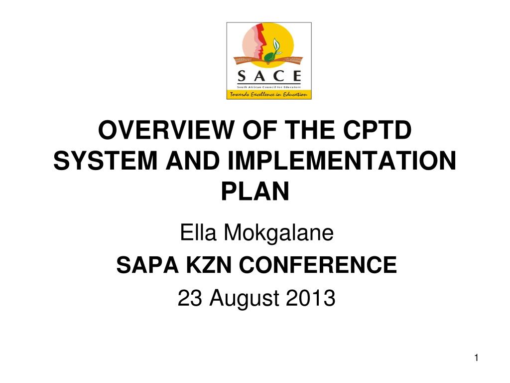 PPT - OVERVIEW OF THE CPTD SYSTEM AND IMPLEMENTATION PLAN PowerPoint ...