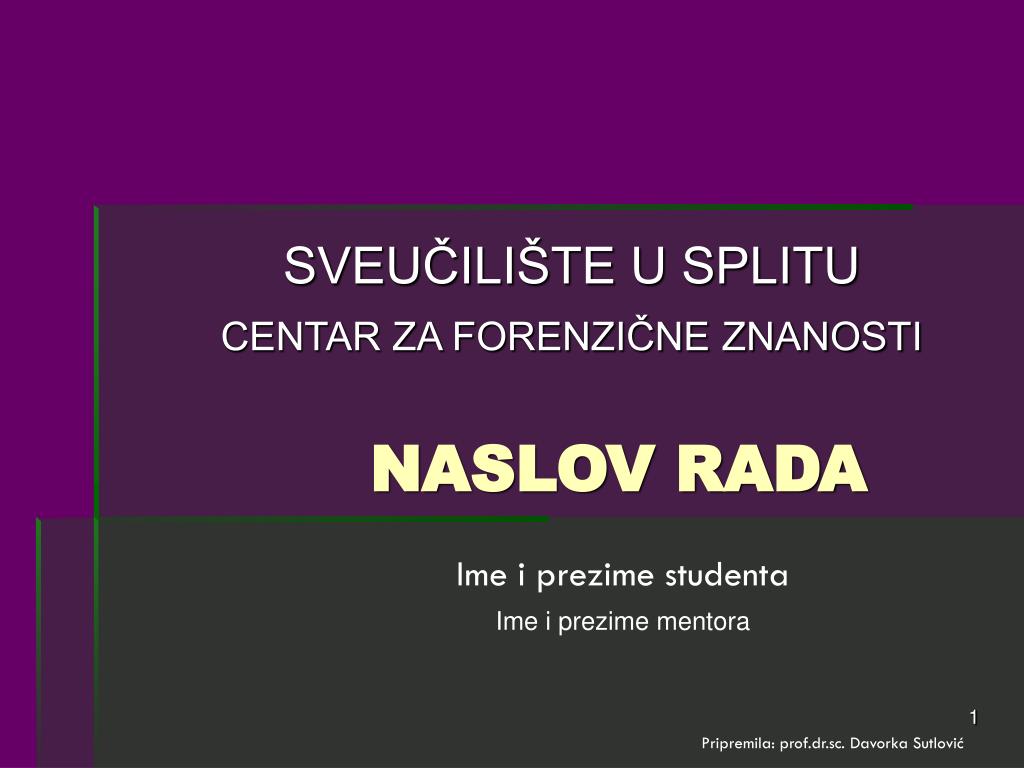 PPT - NASLOV RADA PowerPoint Presentation, free download - ID:3609106