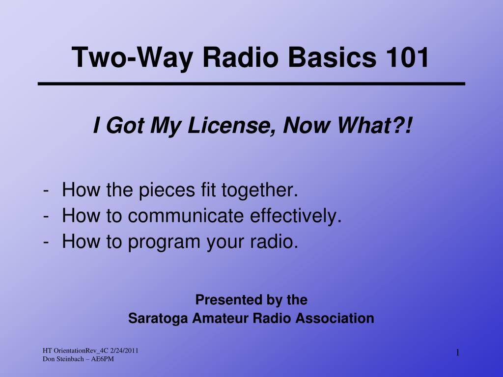 PPT - Two-Way Radio Basics 101 PowerPoint Presentation, free download ...