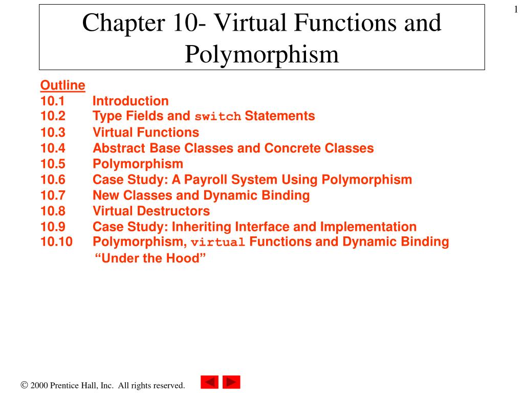 PPT - Chapter 10- Virtual Functions and Polymorphism PowerPoint ...