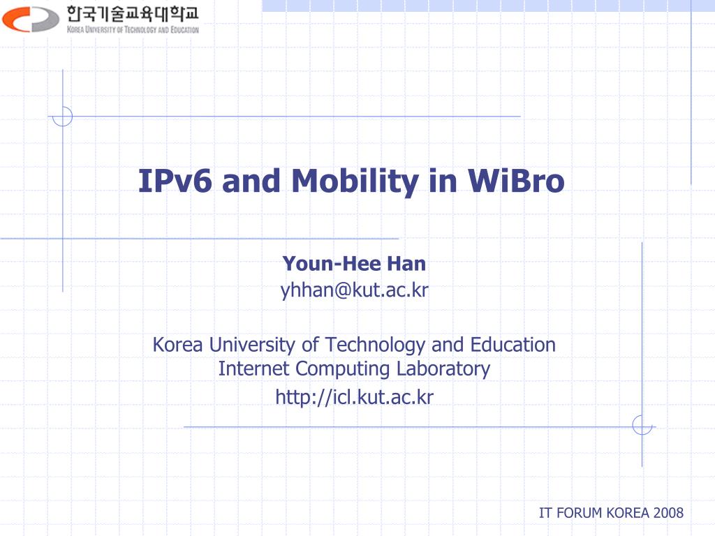 PPT - IPv6 and Mobility in WiBro PowerPoint Presentation, free download ...