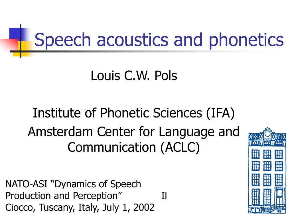 PPT - Speech acoustics and phonetics PowerPoint Presentation, free ...