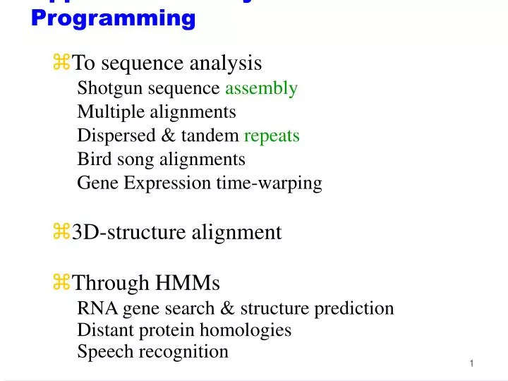 PPT Applications Of Dynamic Programming PowerPoint Presentation Free 