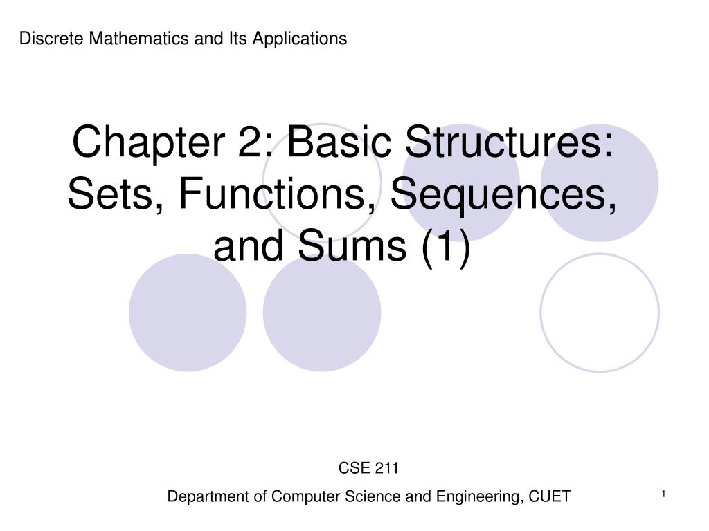 PPT - Chapter 2: Basic Structures: Sets, Functions, Sequences, and Sums (1) PowerPoint ...