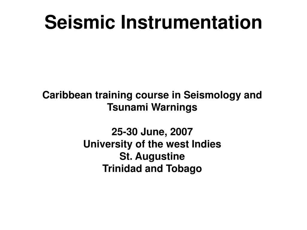 PPT - Seismic Instrumentation PowerPoint Presentation, free download ...