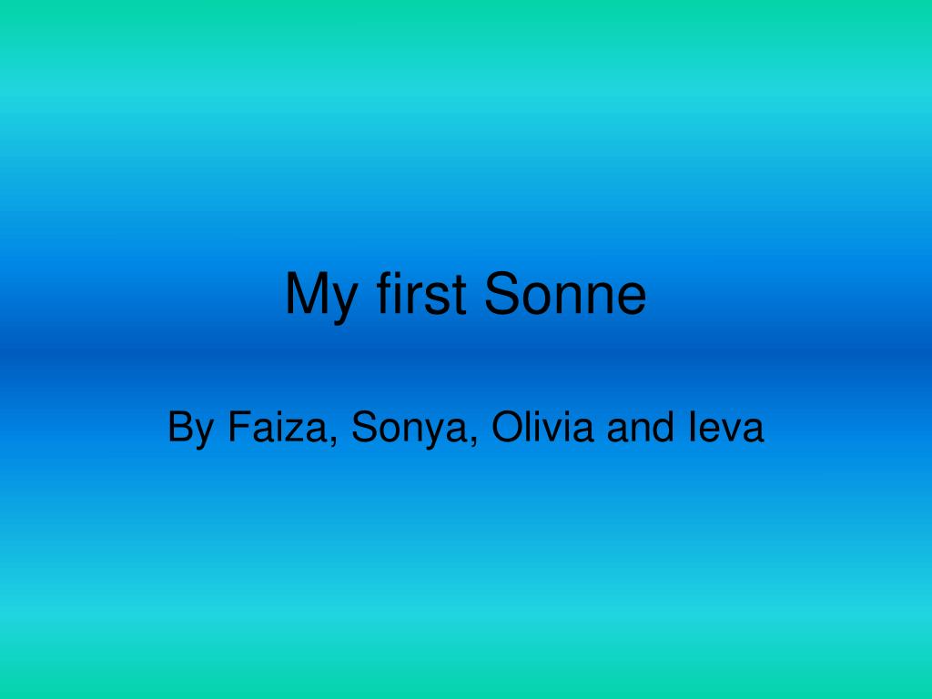 PPT - My first Sonne PowerPoint Presentation, free download - ID:3628846
