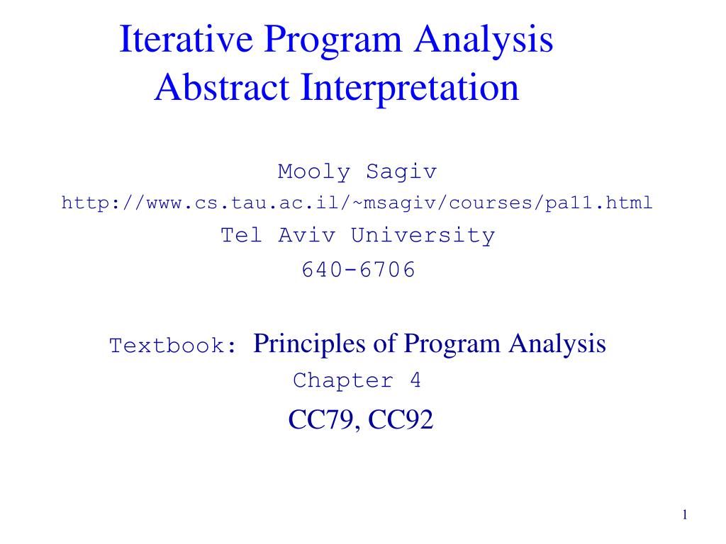PPT - Iterative Program Analysis Abstract Interpretation PowerPoint ...