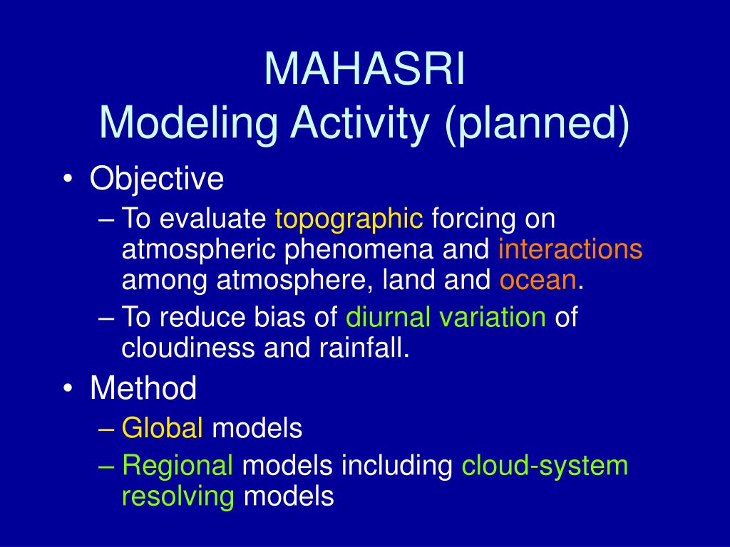 PPT - MAHASRI Modeling Activity (planned) PowerPoint Presentation, free ...