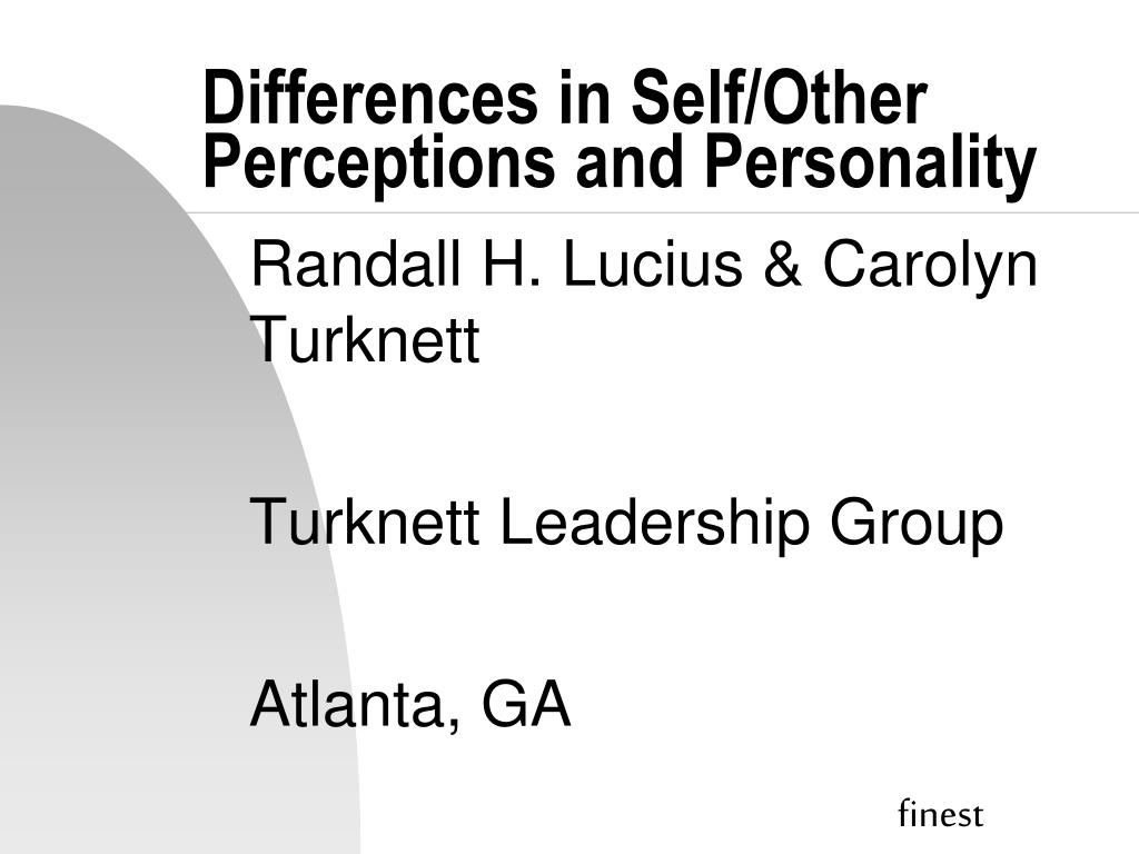 PPT - Differences in Self/Other Perceptions and Personality PowerPoint ...