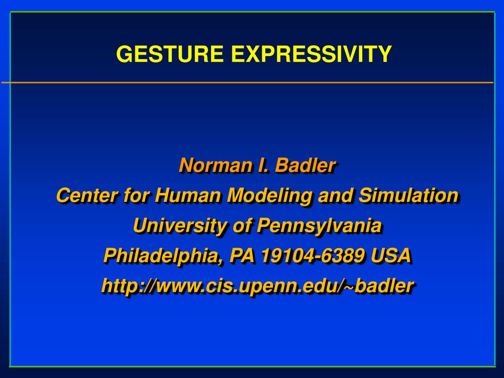 PPT - GESTURE EXPRESSIVITY PowerPoint Presentation, free download - ID ...