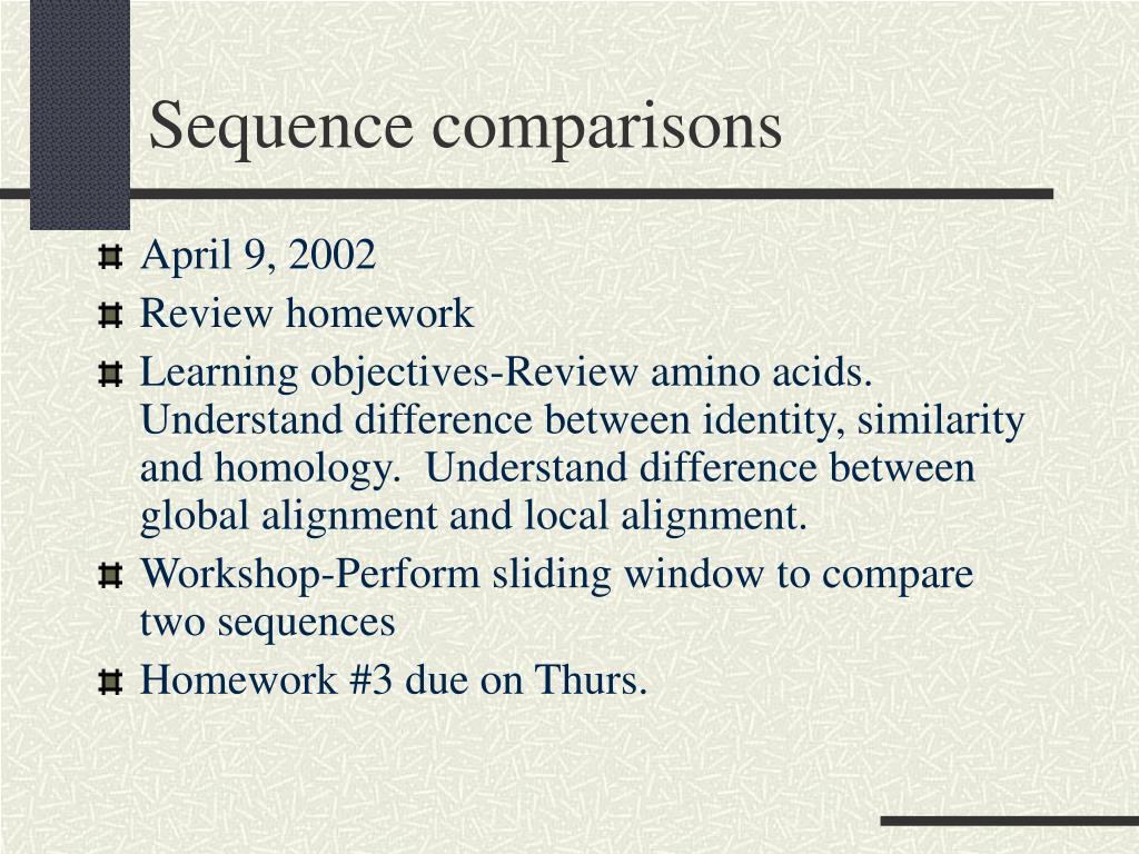 PPT - Sequence comparisons PowerPoint Presentation, free download - ID ...