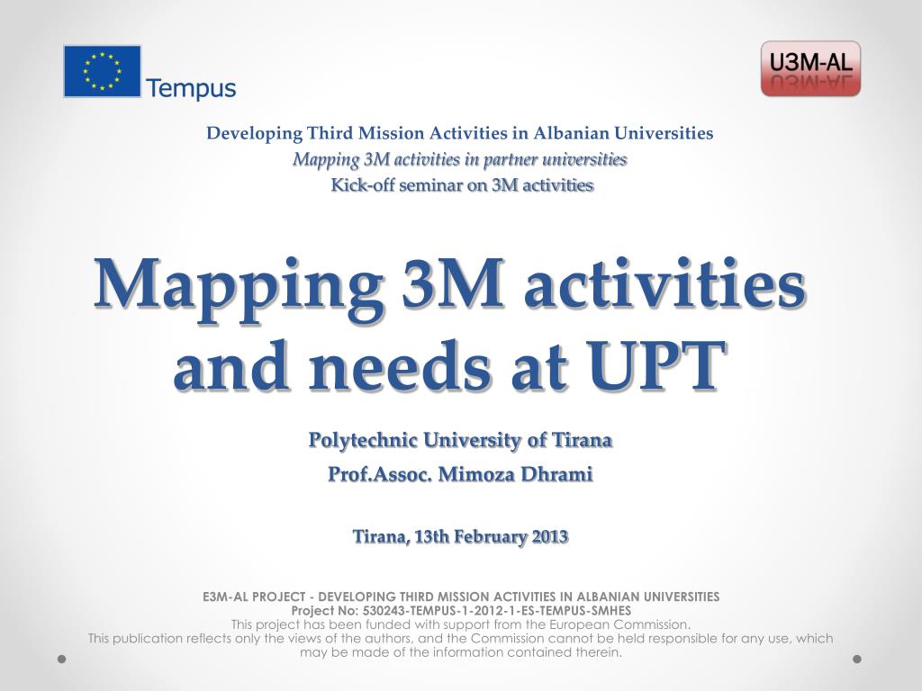 PPT - Mapping 3M activities and needs at UPT PowerPoint Presentation ...