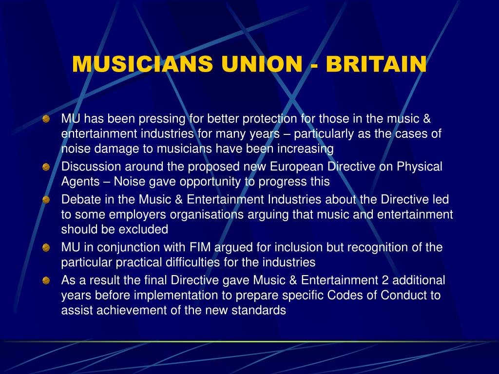 PPT - MUSICIANS UNION - BRITAIN PowerPoint Presentation, free download ...