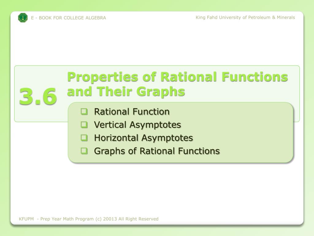 PPT - Properties of Rational Functions and Their Graphs PowerPoint ...