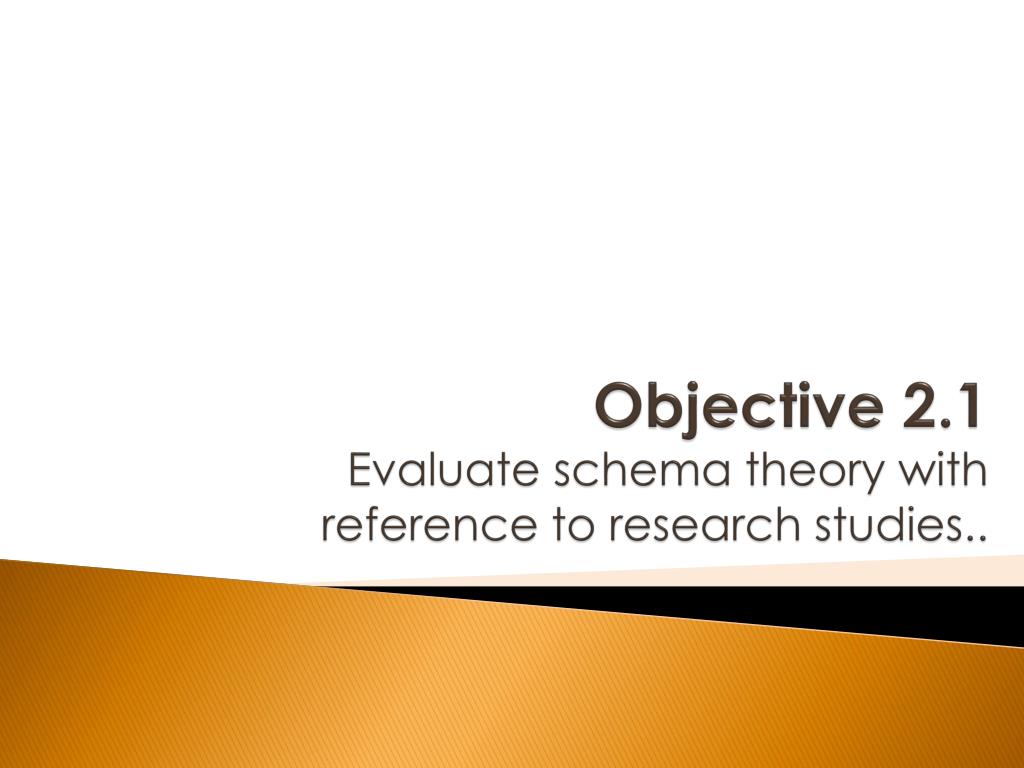 PPT - Objective 2.1 Evaluate schema theory with reference to research ...