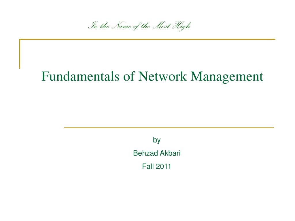 PPT - Fundamentals of Network Management PowerPoint Presentation, free ...
