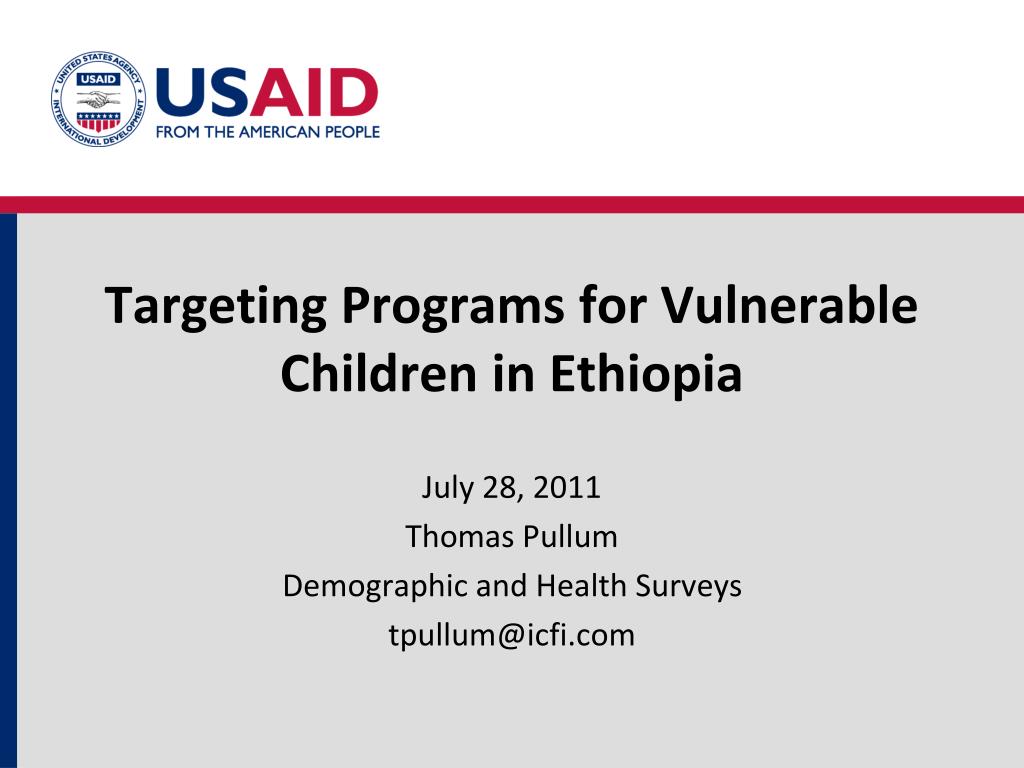 PPT - Targeting Programs for Vulnerable Children in Ethiopia PowerPoint ...