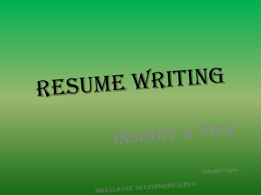PPT - RESUME WRITING PowerPoint Presentation, free download - ID:3657918