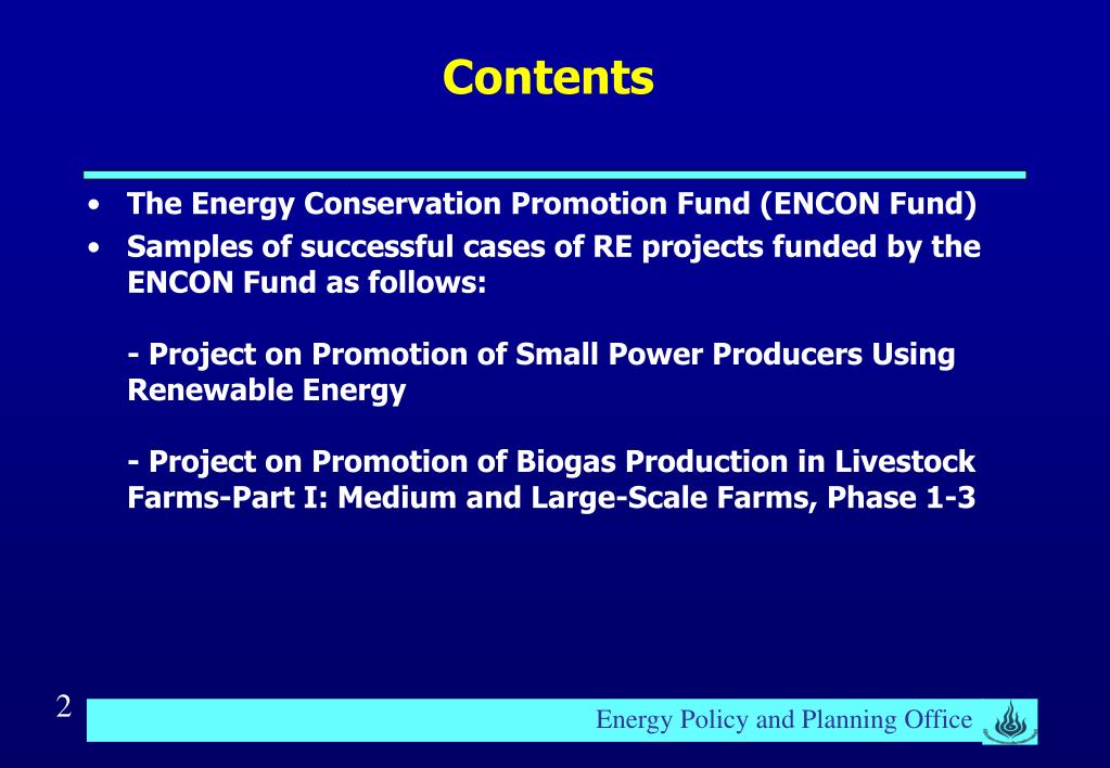 PPT - ENCON Fund Initiatives for Renewable Energy Projects in Thailand PowerPoint Presentation ...