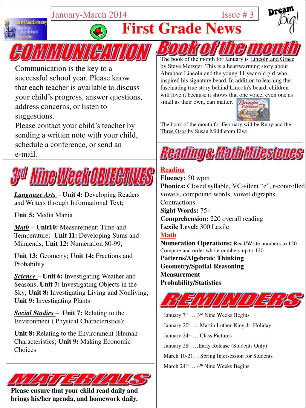 PPT - First Grade News PowerPoint Presentation, free download - ID:3668432