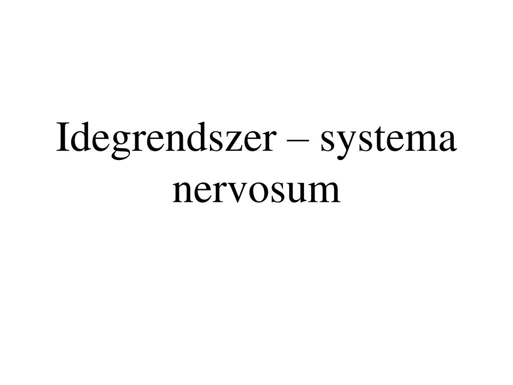 PPT - Idegrendszer – systema nervosum PowerPoint Presentation, free ...