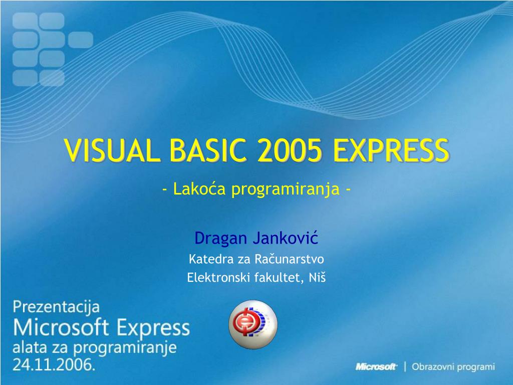 PPT - VISUAL BASIC 2005 EXPRESS PowerPoint Presentation, free download ...