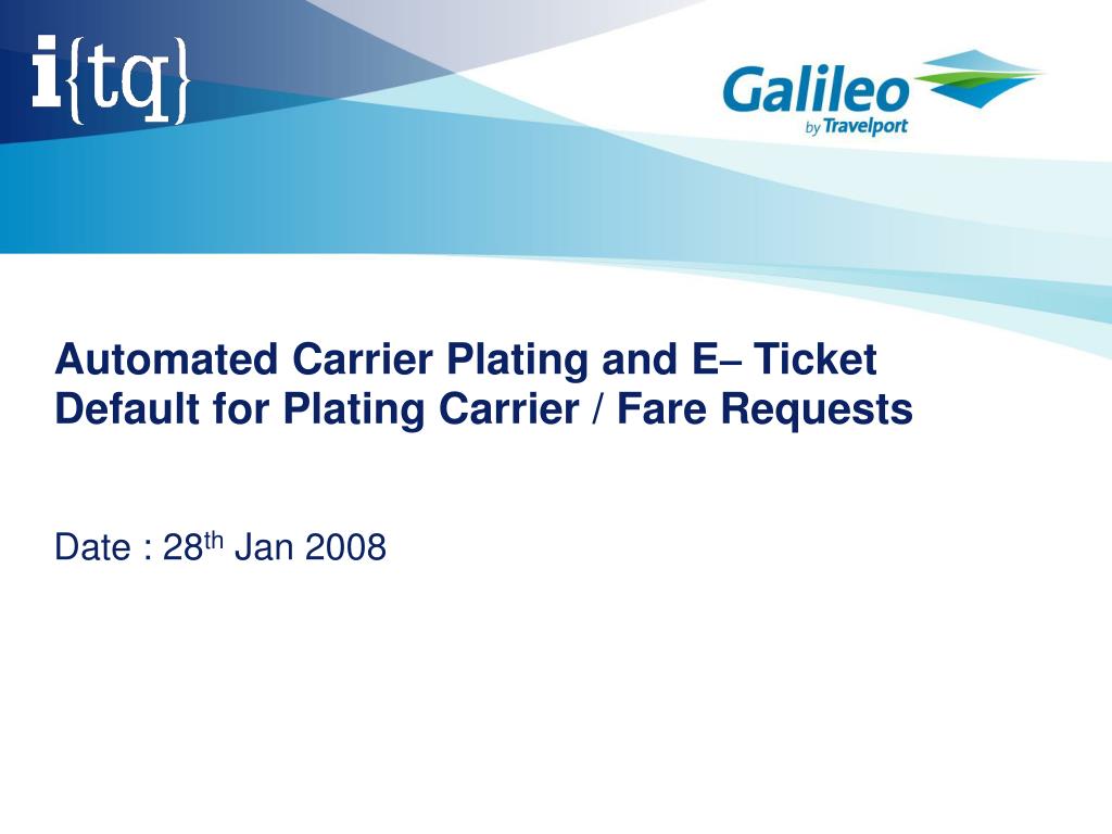 PPT - Automated Carrier Plating and E – Ticket Default for Plating ...