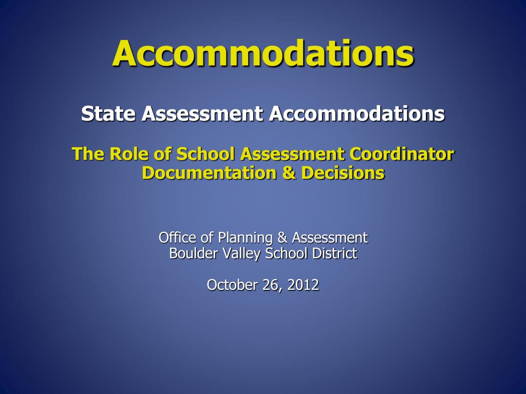 PPT - Accommodations PowerPoint Presentation, free download - ID:3671576