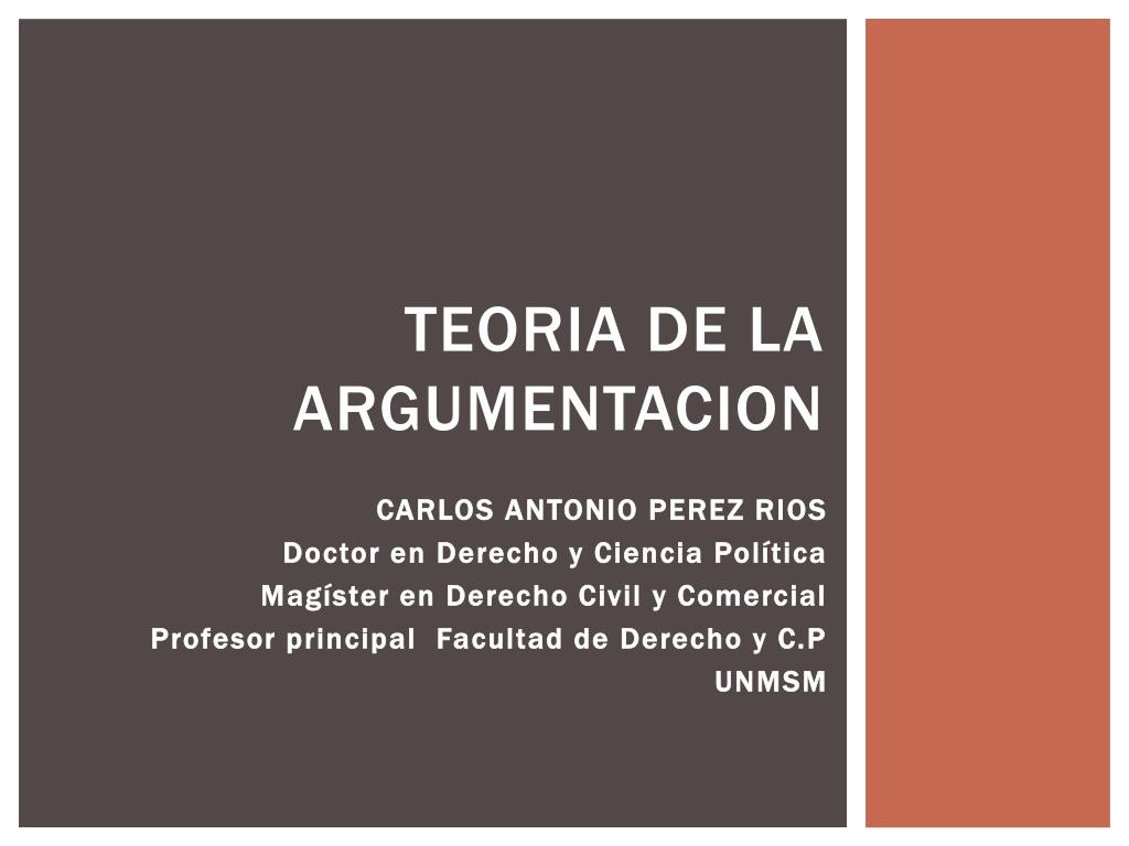 PPT - TEORIA DE LA ARGUMENTACION PowerPoint Presentation, free download ...
