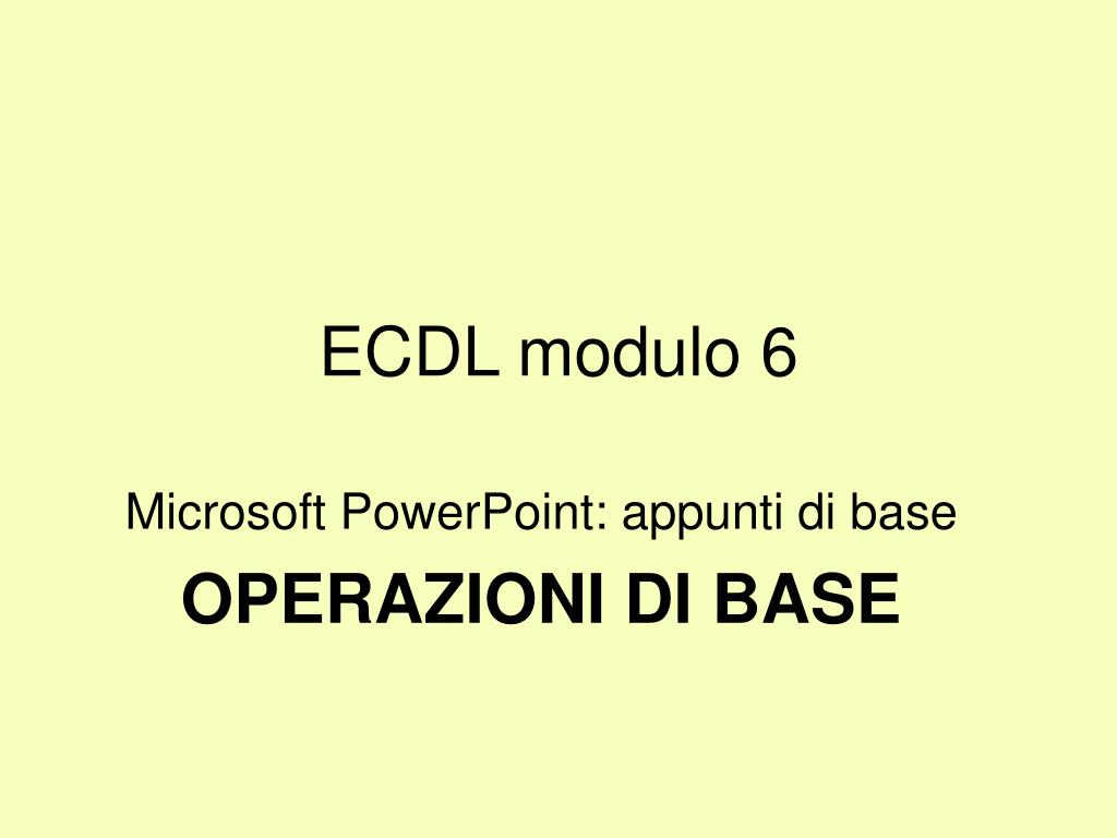 PPT - ECDL modulo 6 PowerPoint Presentation, free download - ID:3673703
