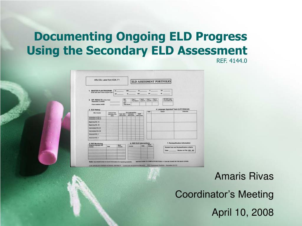 PPT - Documenting Ongoing ELD Progress Using the Secondary ELD ...
