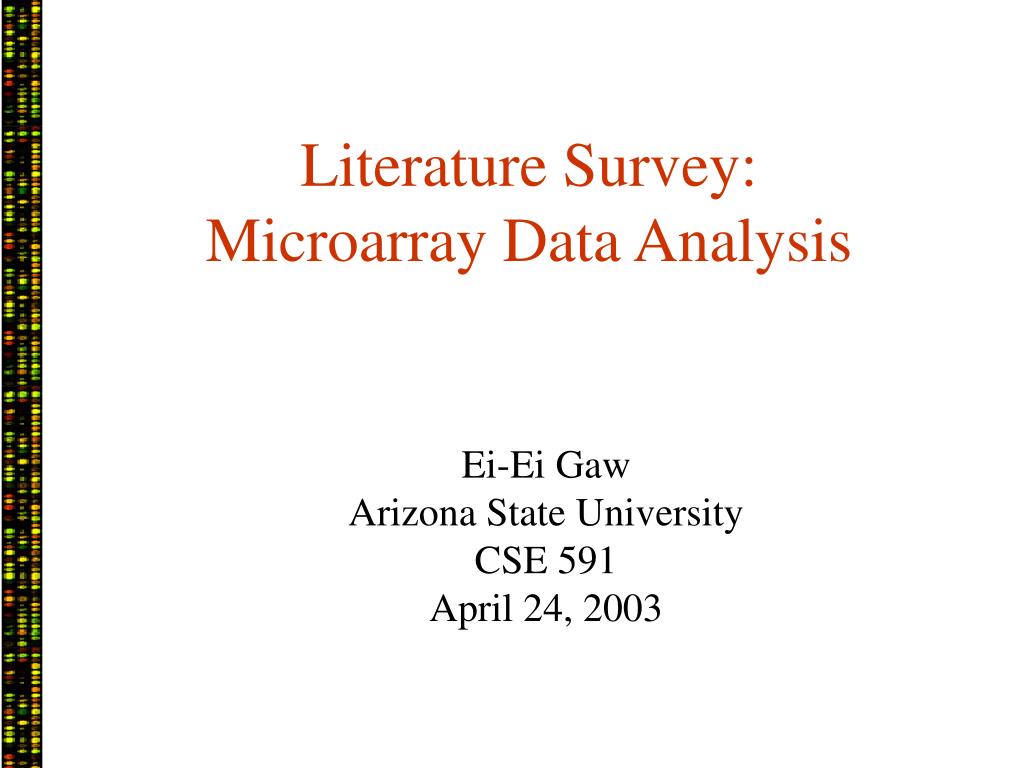 PPT - Literature Survey: Microarray Data Analysis PowerPoint ...