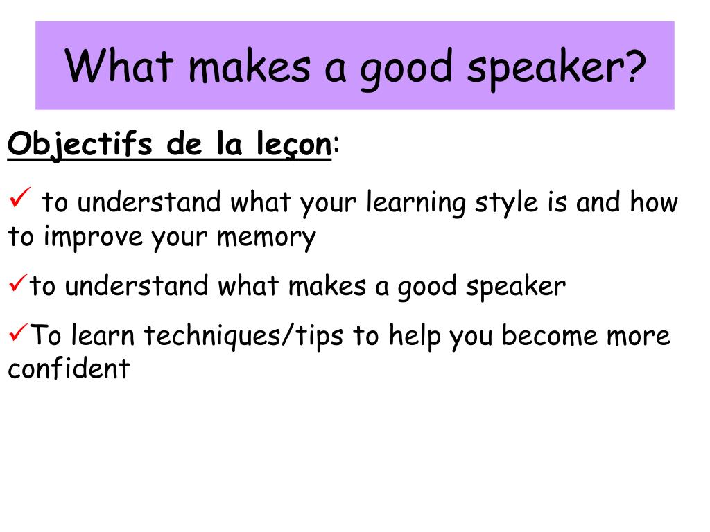 PPT - What makes a good speaker? PowerPoint Presentation, free download ...