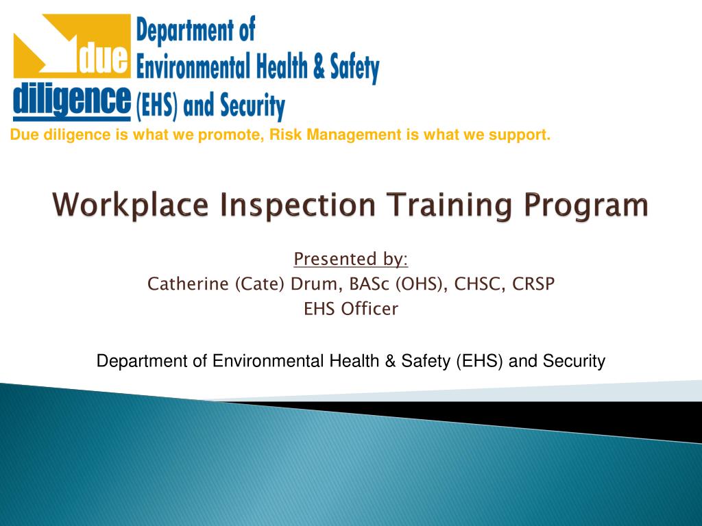 PPT - Workplace Inspection Training Program PowerPoint Presentation ...