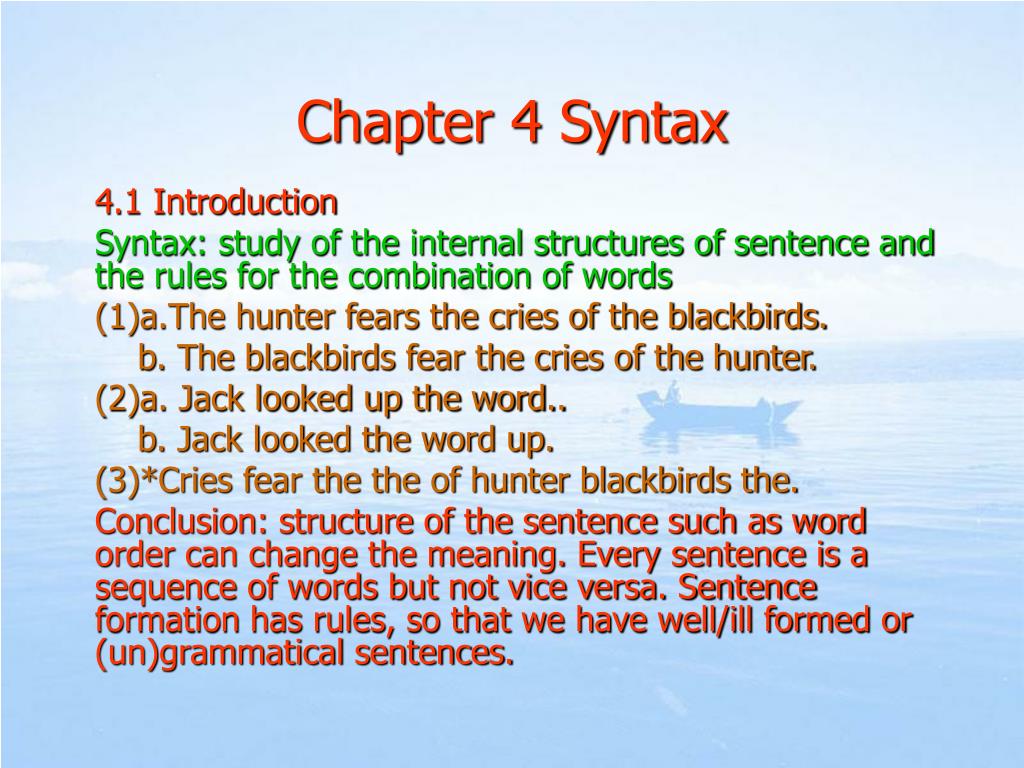PPT - Chapter 4 Syntax PowerPoint Presentation, free download - ID:3684250