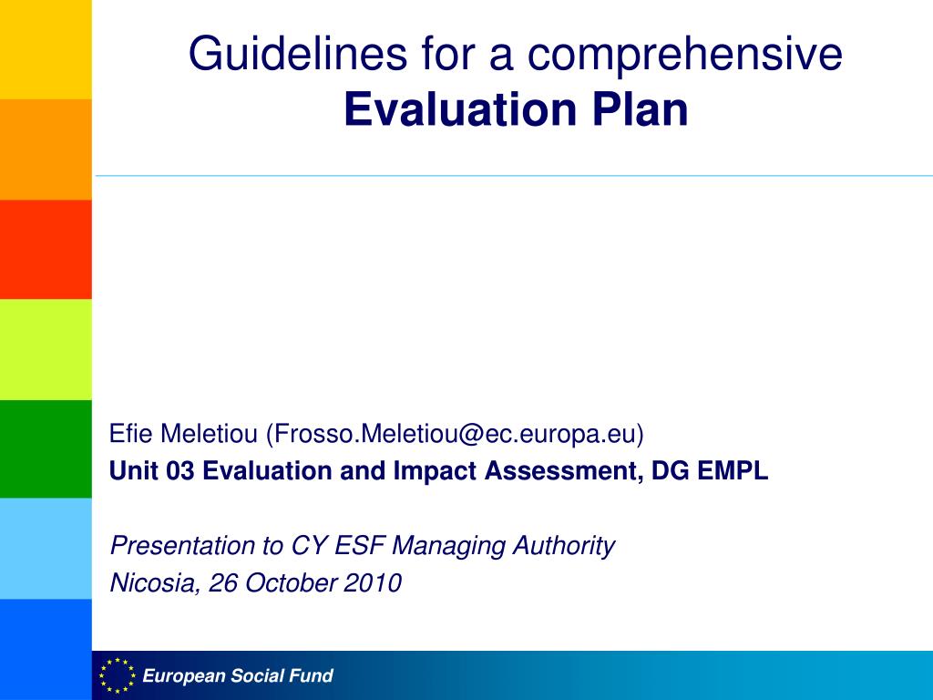 PPT - Guidelines for a comprehensive Evaluation Plan PowerPoint ...