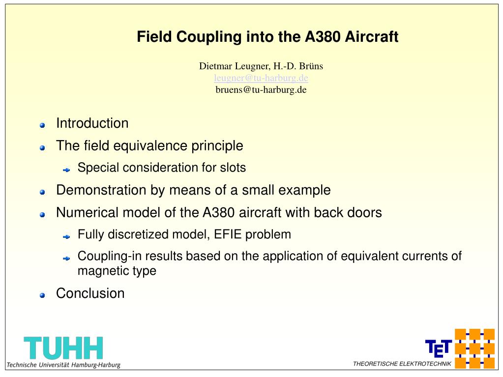 PPT - Field Coupling into the A380 Aircraft PowerPoint Presentation ...