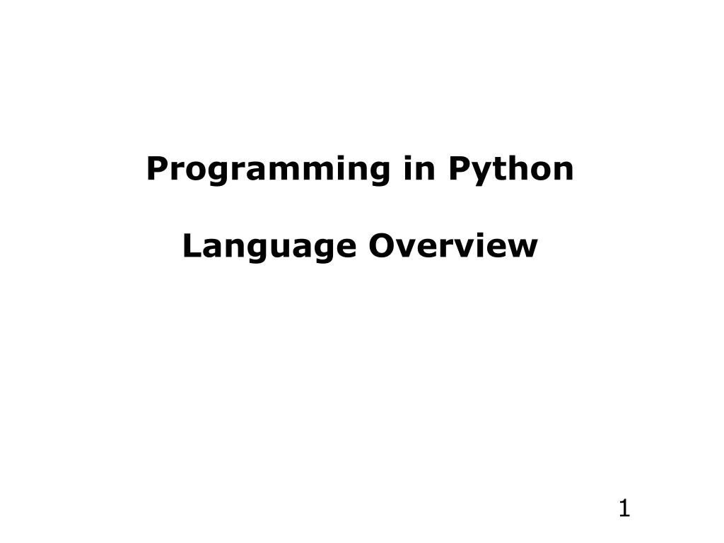 PPT - Python Programming Overview: Uses, Features, and Success Stories ...