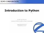 PPT - Introduction to Python PowerPoint Presentation, free download ...