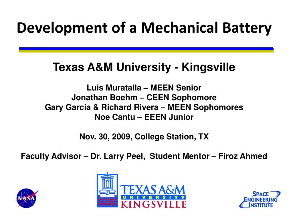 PPT - Development of a Mechanical Battery PowerPoint Presentation, free ...