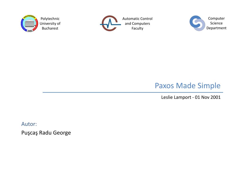 PPT - Paxos Made Simple PowerPoint Presentation, free download - ID:3693027