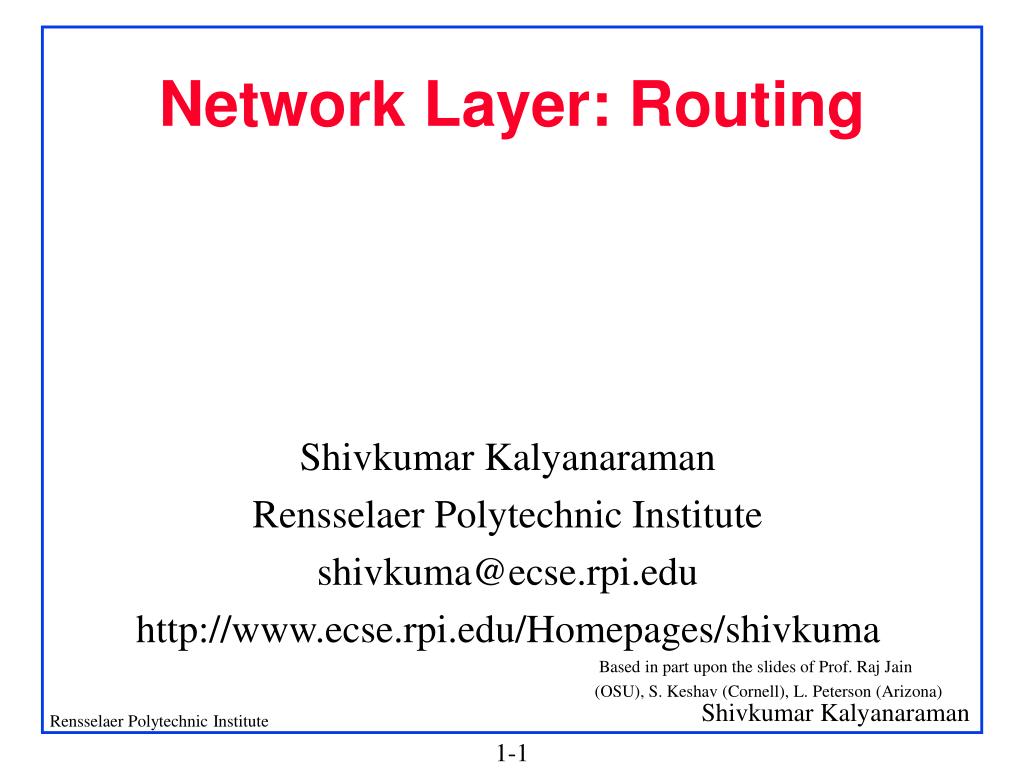 PPT - Network Layer: Routing PowerPoint Presentation, free download ...