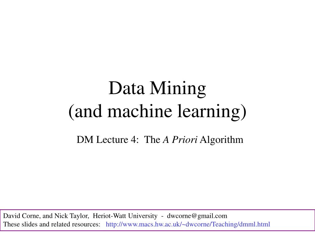 PPT - Data Mining (and machine learning) PowerPoint Presentation, free ...
