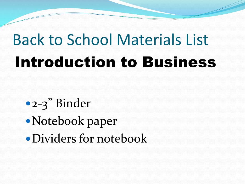PPT - Back to School Materials List PowerPoint Presentation, free ...