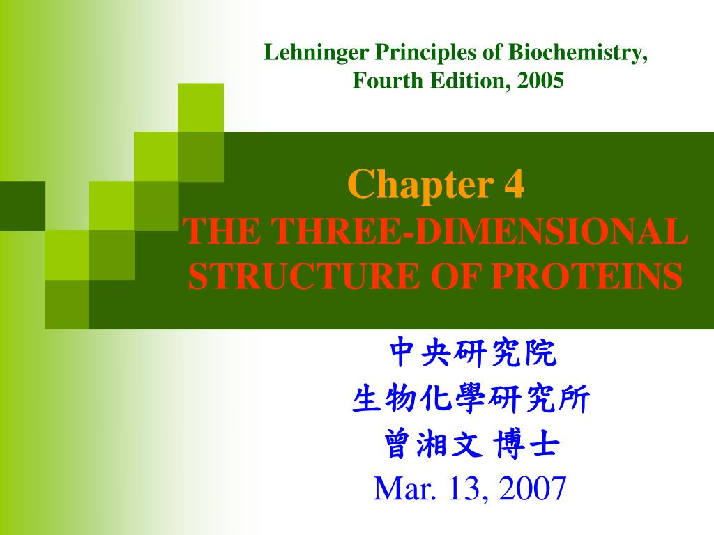 PPT - Chapter 4 THE THREE-DIMENSIONAL STRUCTURE OF PROTEINS PowerPoint ...
