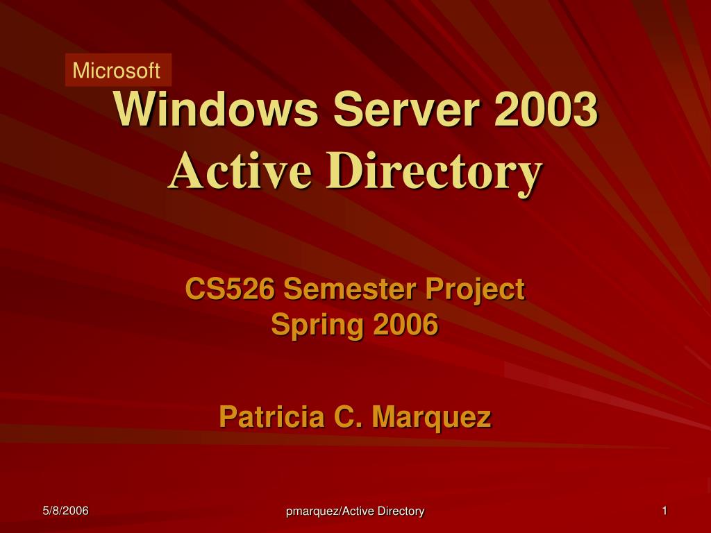 PPT - Windows Server 2003 Active Directory PowerPoint Presentation ...