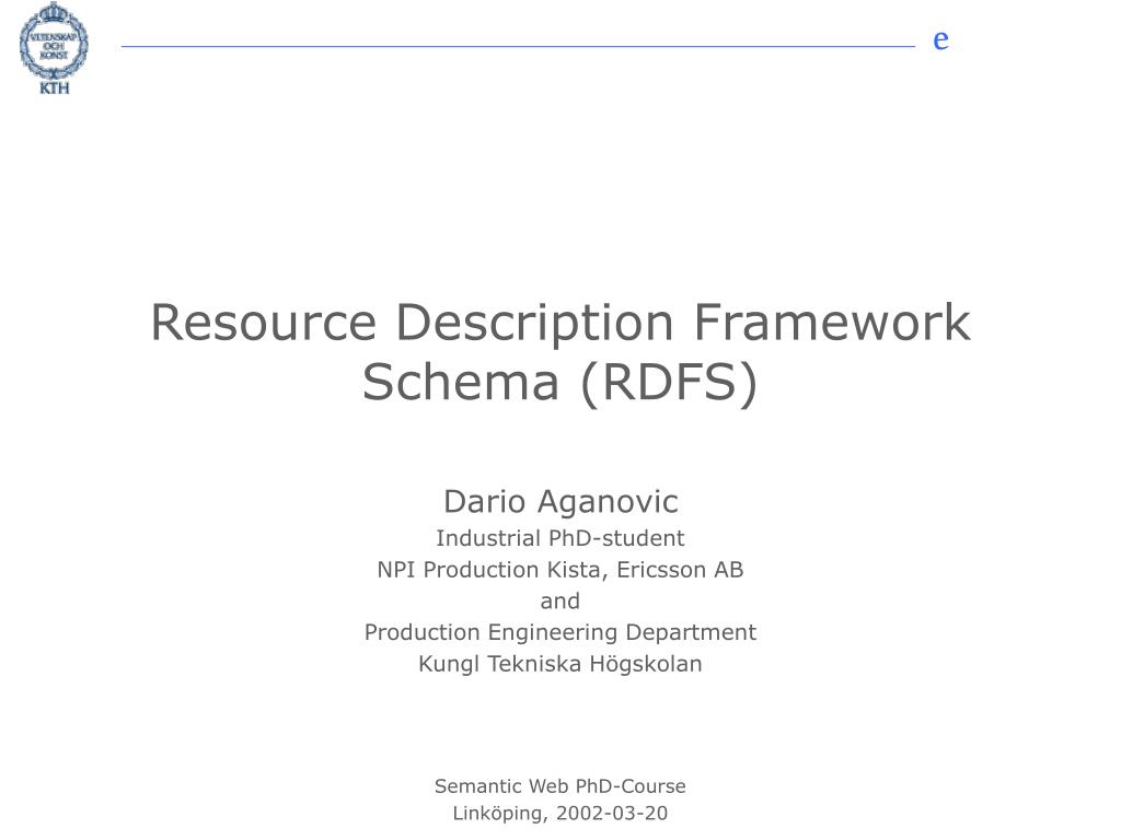 PPT - Resource Description Framework Schema (RDFS) PowerPoint ...