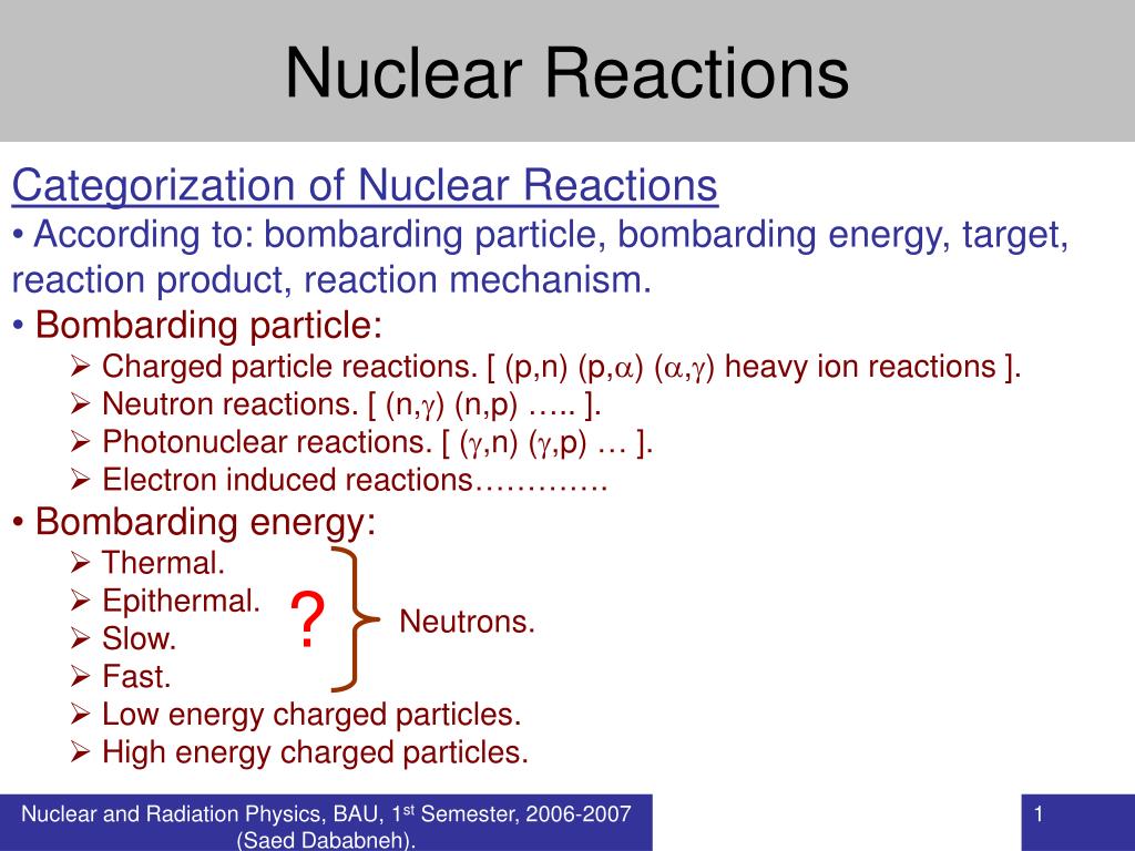 PPT - Nuclear Reactions PowerPoint Presentation, free download - ID:3699252