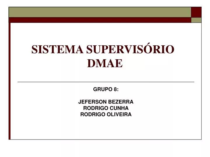 PPT - SISTEMA SUPERVISÓRIO DMAE PowerPoint Presentation, free download - ID:3703620